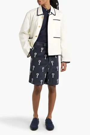 Thom Browne Embroidered Cotton-corduroy Shorts