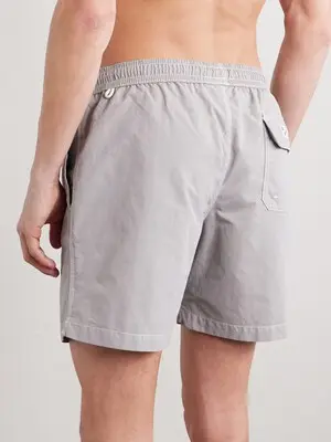 Hartford Slim-fit Mid-length Swim Shorts - Brown