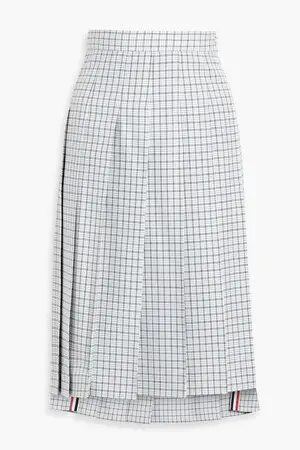 Thom Browne Checked Wool Midi Skirt