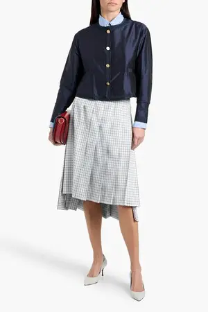 Thom Browne Checked Wool Midi Skirt