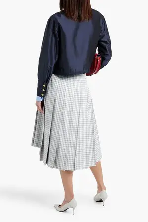 Thom Browne Checked Wool Midi Skirt