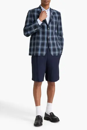 Thom Browne Checked Wool And Linenblend Blazer