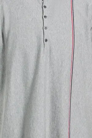 Thom Browne Striped Cottonjersey Polo Shirt - Gray