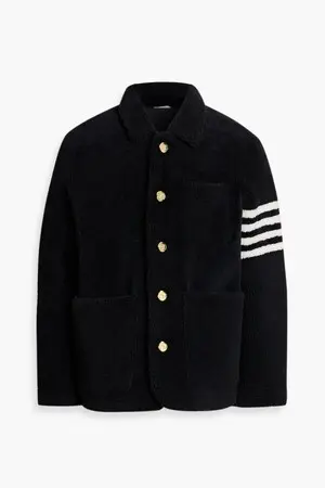 Thom Browne Striped Shearling Jacket - Midnight Blue