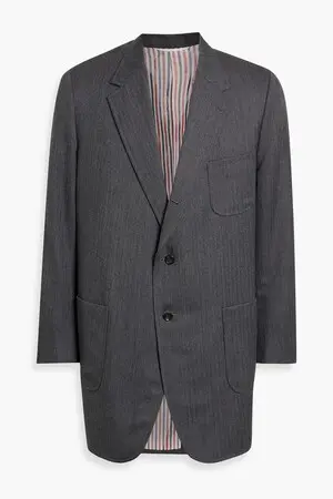 Thom Browne Herringbone Wool Blazer - Anthracite