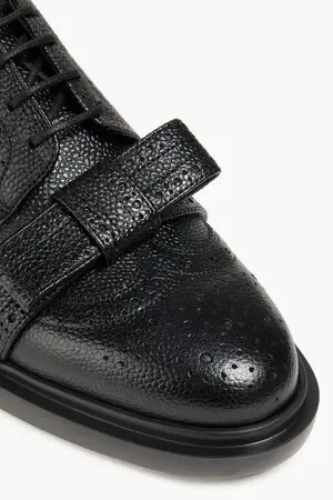 Thom Browne Pebbled Leather Brogues With Bow Detailing