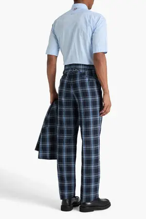 Thom Browne Checked Wool And Linen-blend Suit Pants