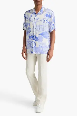 JIL SANDER Printed Crepe De Chine Shirt