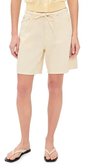 DL1961 Sienna Relaxed Denim Shorts - Ecru Aura