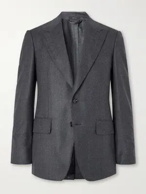 TOM FORD Shelton Wool-herringbone Blazer - Gray