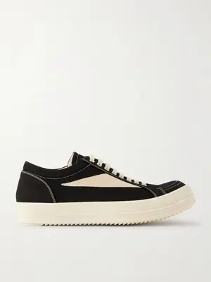 Rick Owens Suede-trimmed Denim Sneakers - Black