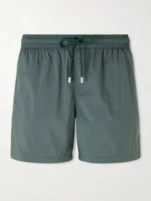 Fedeli Madeira Airstop Straight-leg Mid-length Swim Shorts - Green