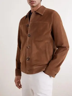 Eleventy Suede Jacket - Brown