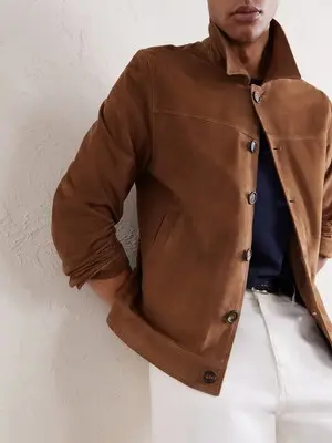 Eleventy Suede Jacket - Brown