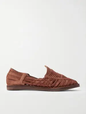 YUKETEN Alejandro Woven Suede Huarache Sandals - Brown