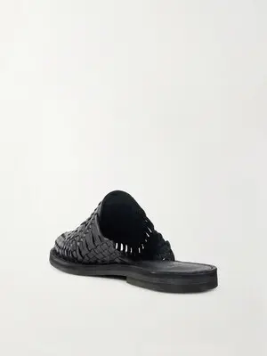 YUKETEN Polanco Woven Leather Mules - Black