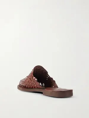 YUKETEN Polanco Woven Leather Mules - Brown