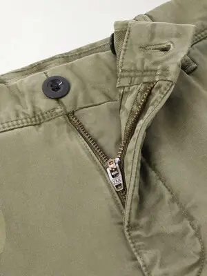 SLOWEAR Slim-fit Tapered Stretch-cotton Gabardine Trousers - Green