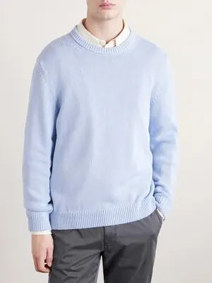 SLOWEAR Slim-fit Cotton Crewneck Sweater