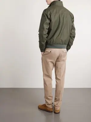 SLOWEAR Tapered Pleated Cotton-blend Gabardine Trousers - Neutrals