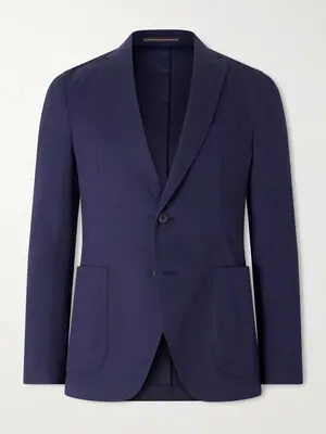 SLOWEAR Cotton-blend Suit Jacket - Blue