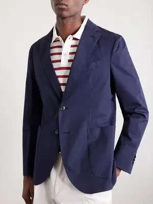 SLOWEAR Cotton-blend Suit Jacket - Blue