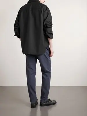 SLOWEAR Tapered Cotton-blend Seersucker Trousers