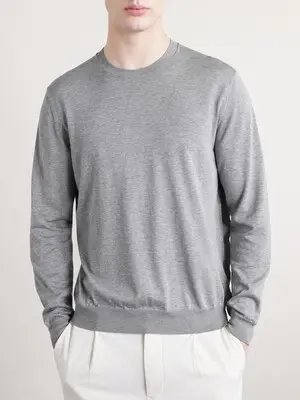 SLOWEAR Cotton And Silk-blend Sweater - Gray