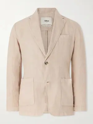 Altea Aaron Garment-dyed Linen Blazer - Neutrals