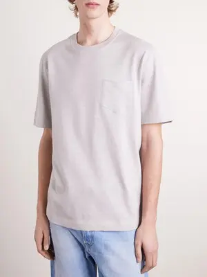 Mr P. Linen And Organic Cotton-blend T-shirt - Gray