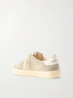 GOLDEN GOOSE Soul Star Leather-trimmed Suede Sneakers - Neutrals