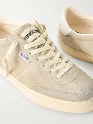 GOLDEN GOOSE Soul Star Leather-trimmed Suede Sneakers - Neutrals