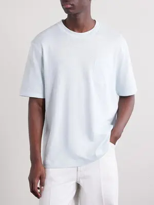 Mr P. Linen And Organic Cotton-blend T-shirt - Blue