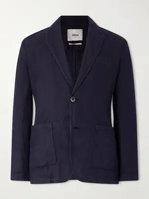 Altea Aaron Garment-dyed Linen Blazer - Blue