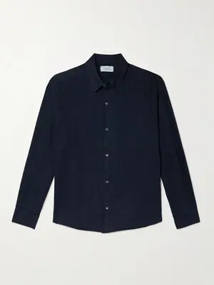 Mr P. Garment-dyed Linen Shirt - Blue