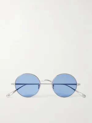 Garrett Leight Round-frame Titanium Sunglasses - Silver