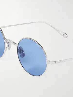 Garrett Leight Ozzy Round-frame Titanium Sunglasses