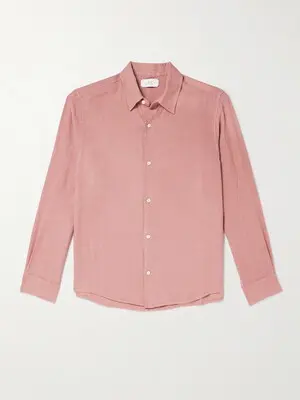 Mr P. Garment-dyed Linen Shirt - Pink