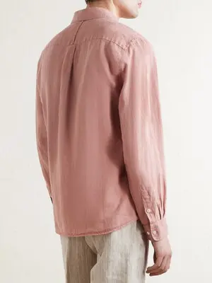 Mr P. Garment-dyed Linen Shirt - Pink