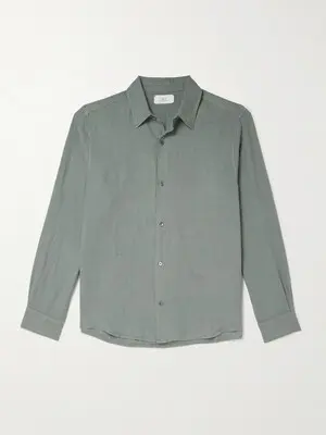 Mr P. Garment-dyed Linen Shirt - Green
