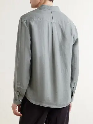 Mr P. Garment-dyed Linen Shirt - Green