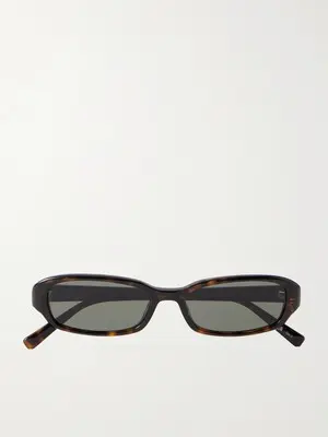 Saint Laurent Panthos Oval-frame Sunglasses - Tortoiseshell