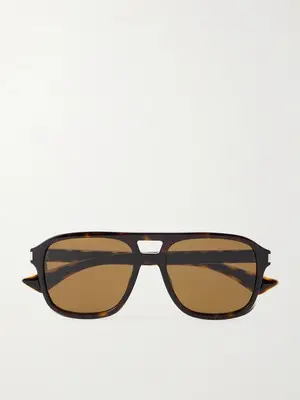 Saint Laurent Aviator-style Acetate Sunglasses - Tortoiseshell