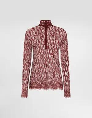Dolce & Gabbana Chantilly Lace Top - Bordeaux
