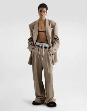 Dolce & Gabbana Tweed-effect Linen And Viscose Trousers