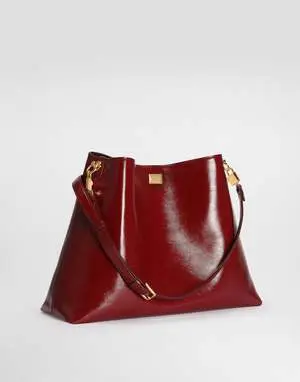 Dolce & Gabbana Large Vittoria Calfskin Shoulder Bag - Red