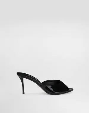 Dolce & Gabbana Keira Patent Leather Mules - Black