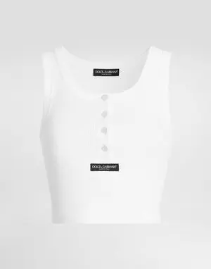 Dolce & Gabbana Ribbed Tank Top - White