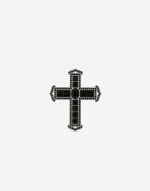 Dolce & Gabbana Cross Ring With Rhinestones - Black