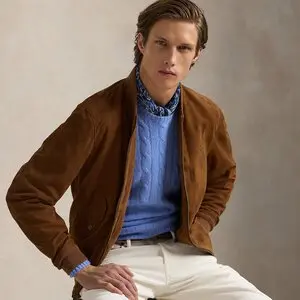 Ralph Lauren Suede Flight Jacket - Country Brown